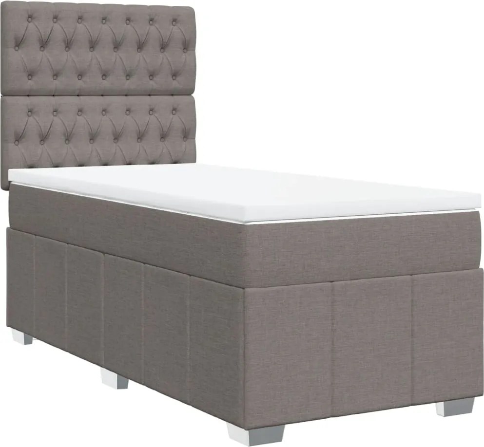 Box spring postel s matrací taupe 100 x 200 cm textil 3293890