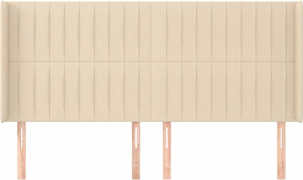 Čelo postele typu ušák krémové 203x16x118/128 cm textil 3119845