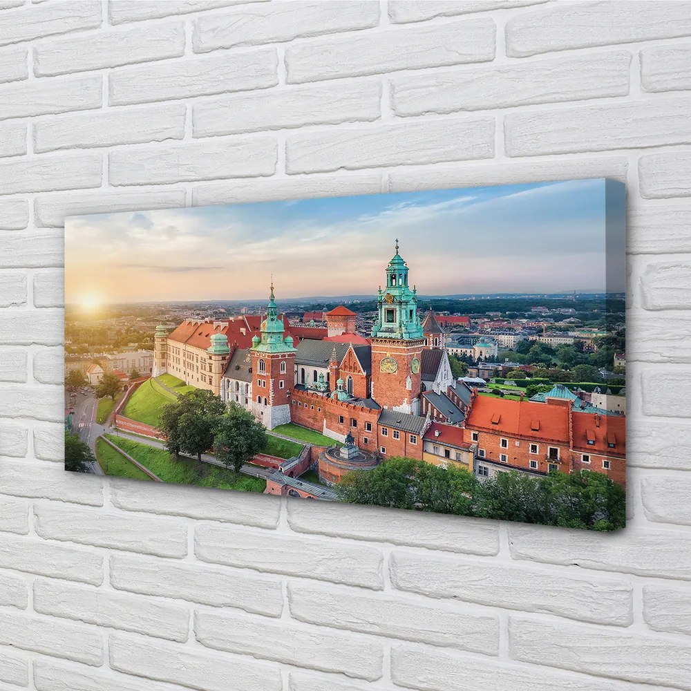 Obrazy na plátně Krakow castle panorama svítání