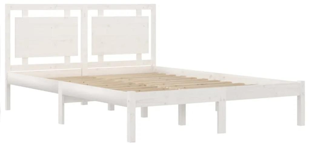 Rám postele bílý masivní dřevo 140 x 200 cm,  3105536