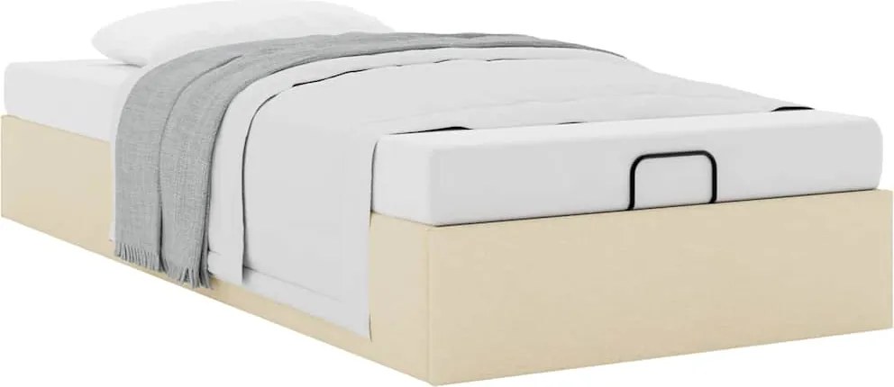 Osmanský rám postele bez matrací krémově 90x200 cm textil 3310852