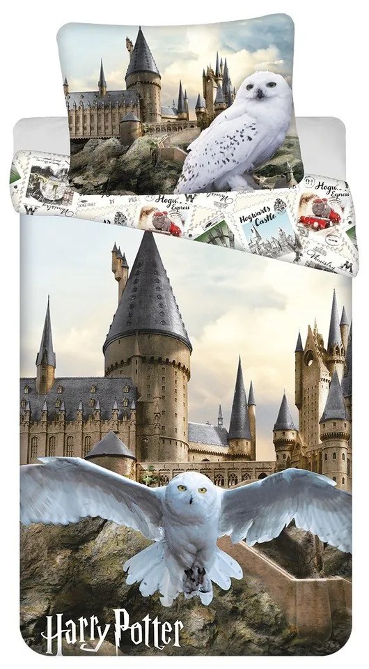 Bavlněné dětské povlečení na jednolůžko 140x200 cm Harry Potter "Hedwig" – Jerry Fabrics