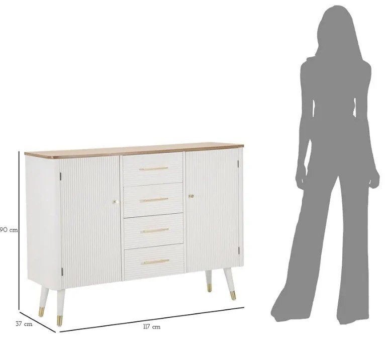 Designová komoda Gerlinde 117 cm bílá