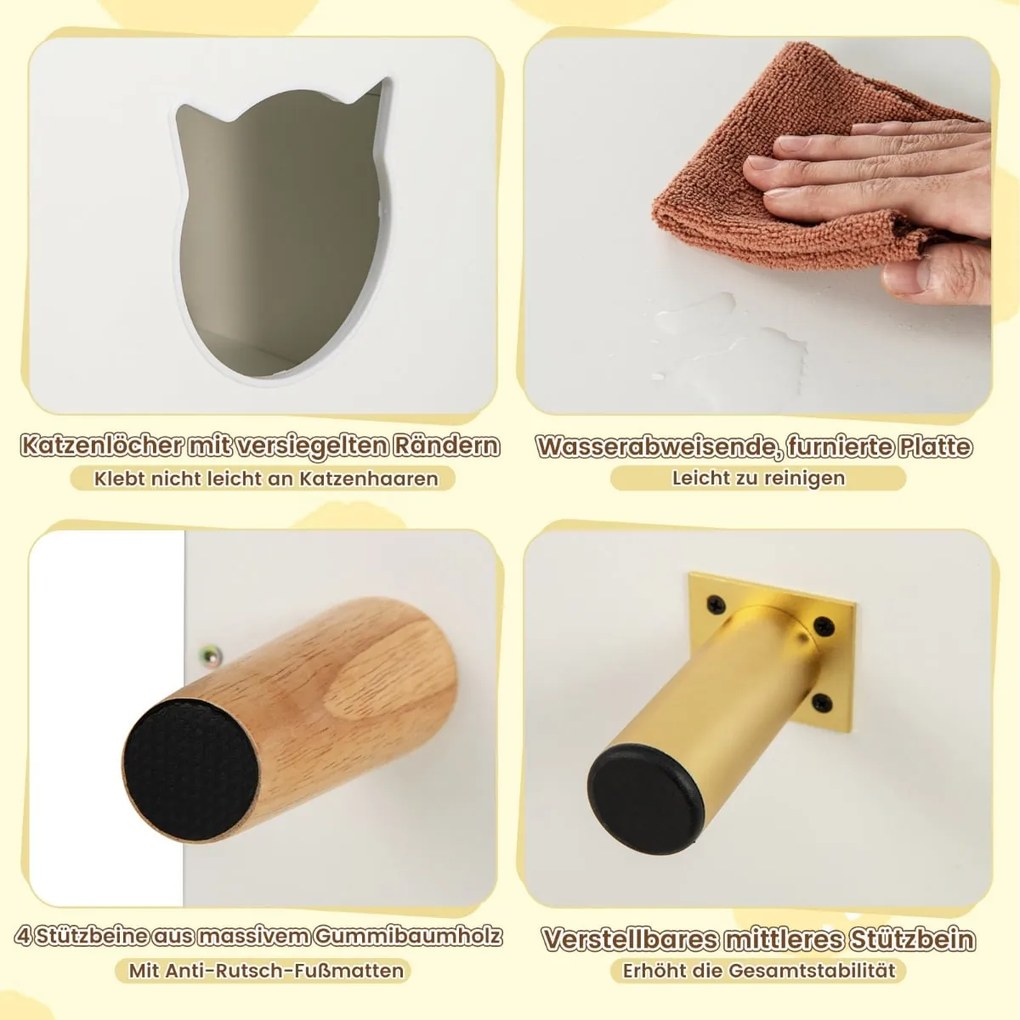 Costway Kočičí skříňka na kočičí záchod kočičí záchodová s 2 dvířky kočičí