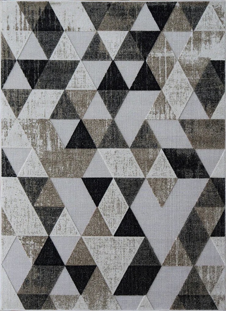 BE Koberec Lagos 1700 BEIGE - béžový šedý černý obdélníkový Rozměr: 80x150 cm