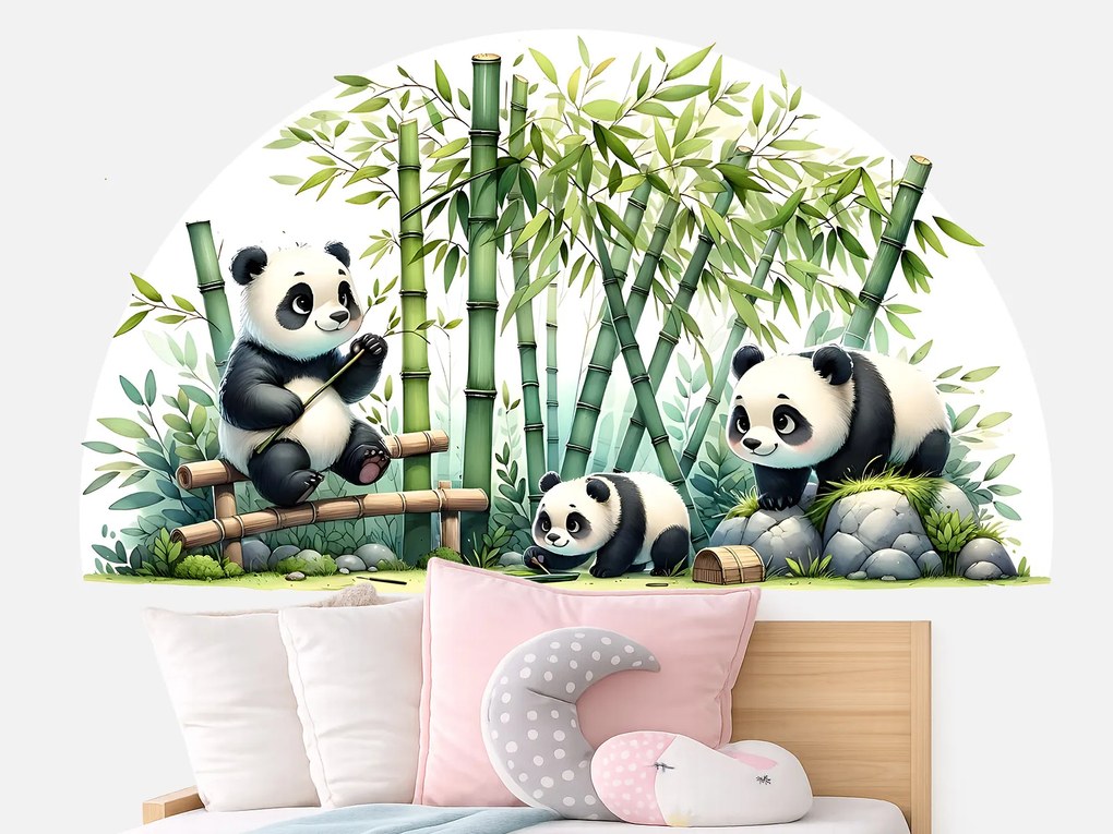 Pandy a větvičky textilní přelepitelné samolepky na zeď arch 47 x 27 cm