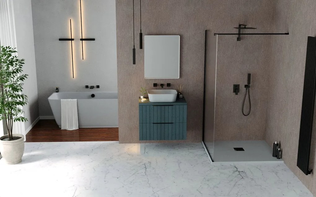 Polysan Flexia sprchová vanička 130 x 90 cm s možností úpravy rozměru litý mramor šedá matná 72896.31