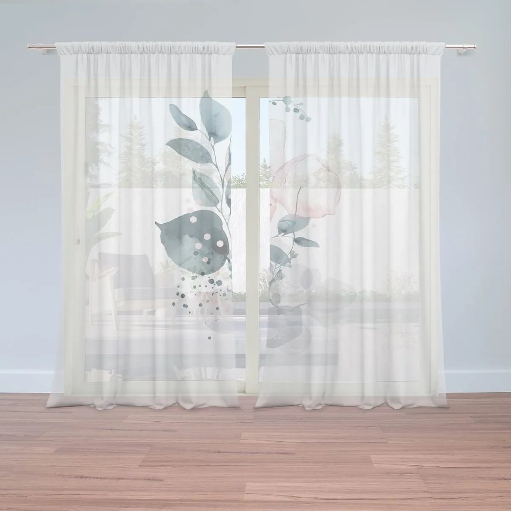 Sablio Záclony Květinová abstrakce: 2ks 150x250cm