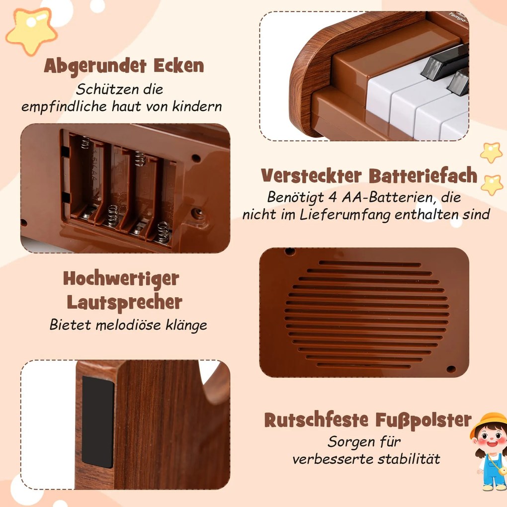 Costway 25 Keys Mini Digital Piano Dětské elektrické piano