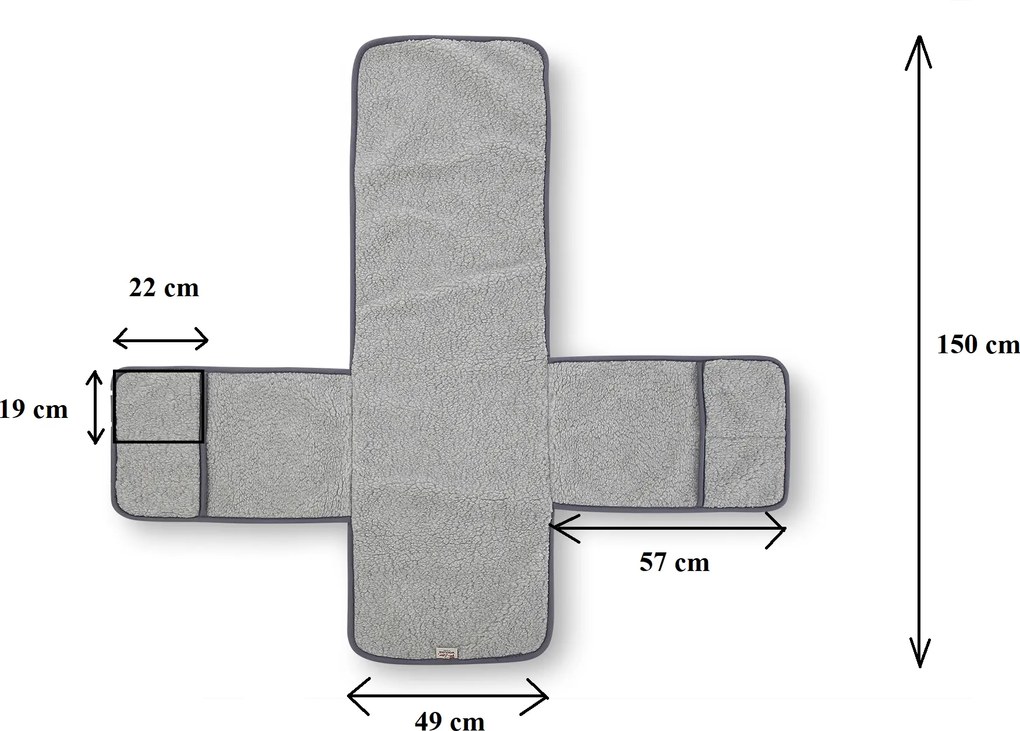 Wooline Vlněný potah na křeslo, šedý 50 x 150 cm