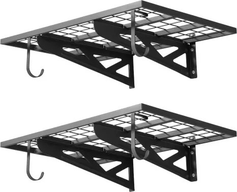 Dvoupatrový vysoce odolný nástěnný regál do garáže, 610 × 914 mm VEVOR – 914 × 620 × 210 mm