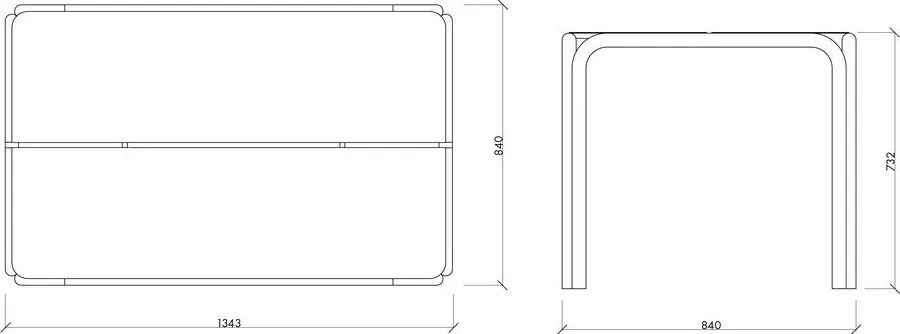 Kovový zahradní jídelní stůl 84x135 cm Nokk – noo.ma
