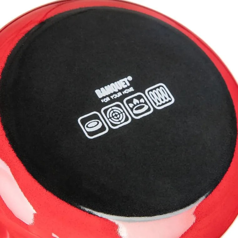 Smaltovaný hrnec s poklicí Red MILTON