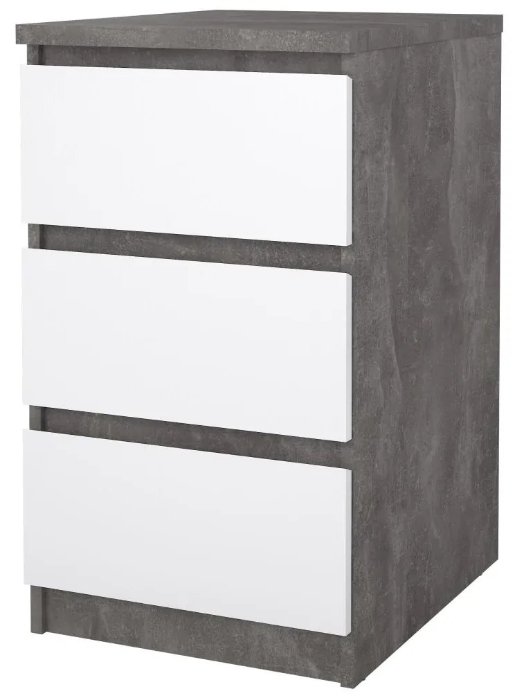 FN Komoda Simplicity 237 beton/bílý lesk
