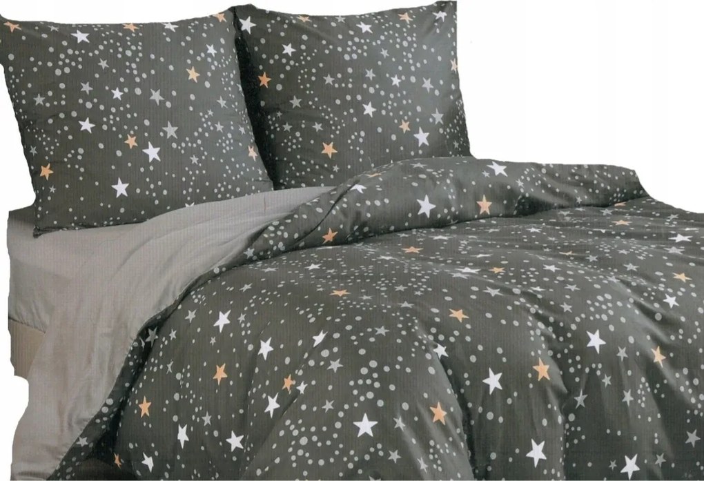 Povlečení 160 x 200 cm Sada Povlečení Oboustranná 100% Bavlněná 3-DÍLNÁ