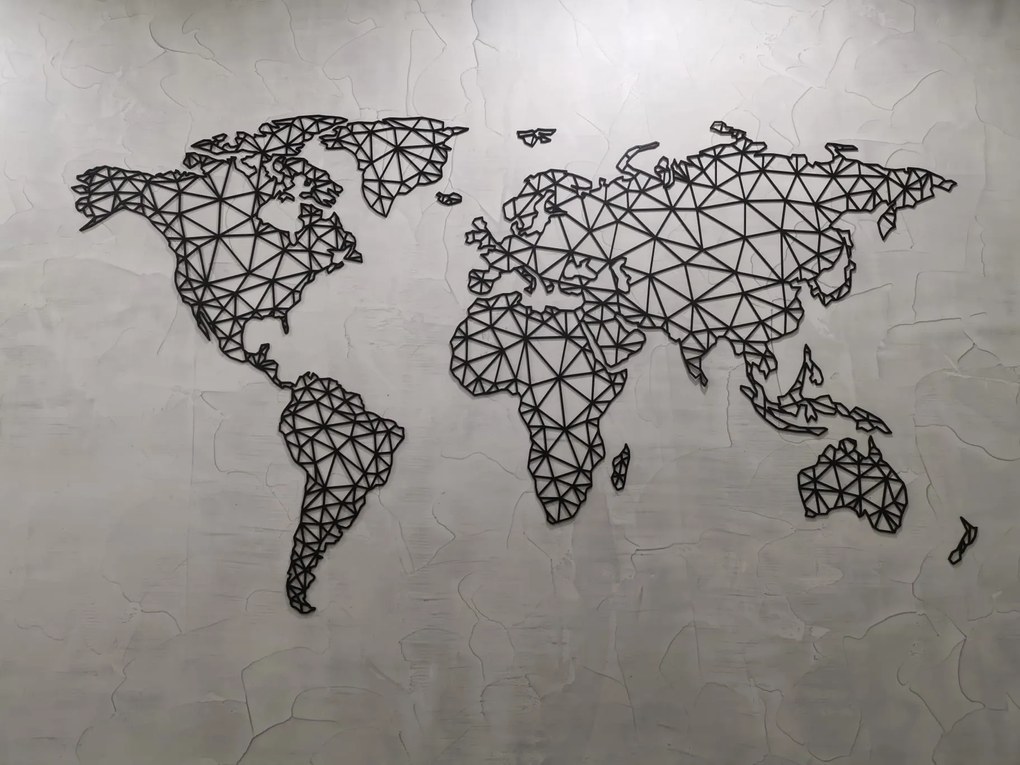 Naše originální Mapa světa - dřevěný obraz na stěnu  od 2opice.cz Materiál: OŘECH, Velikost (mm): 1400 x 770