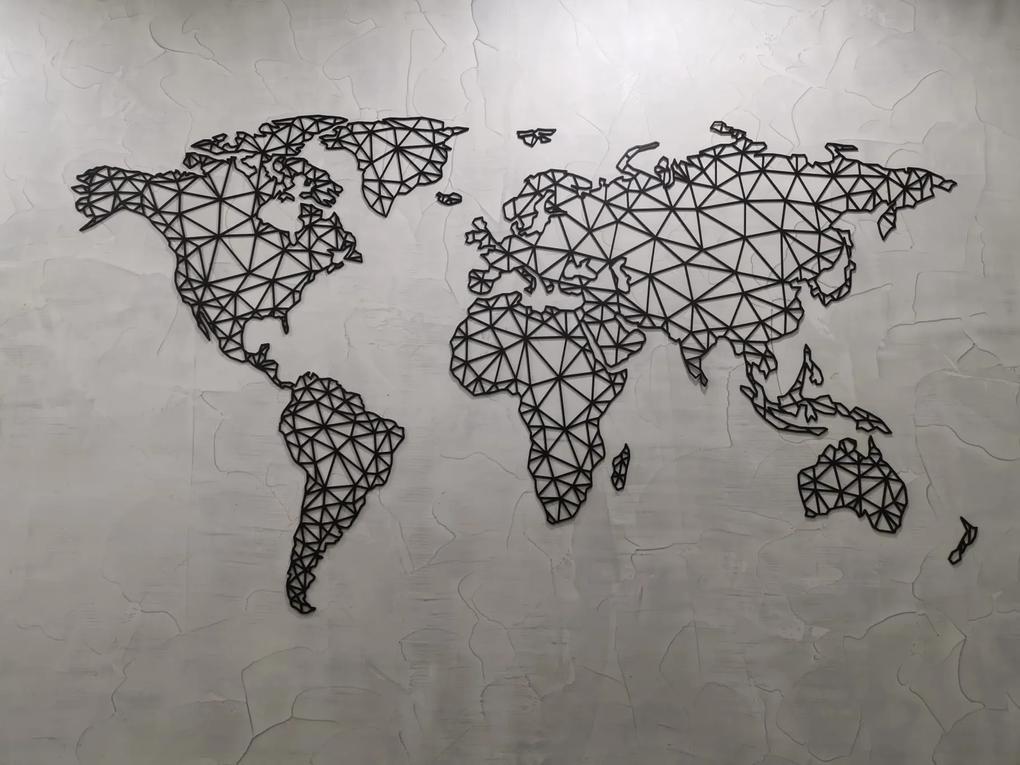 Naše originální Mapa světa - dřevěný obraz na stěnu  od 2opice.cz Materiál: OŘECH, Velikost (mm): 1800 x 1000