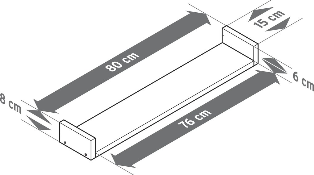 Tchibo - Nástěnná police - barva: hnědá