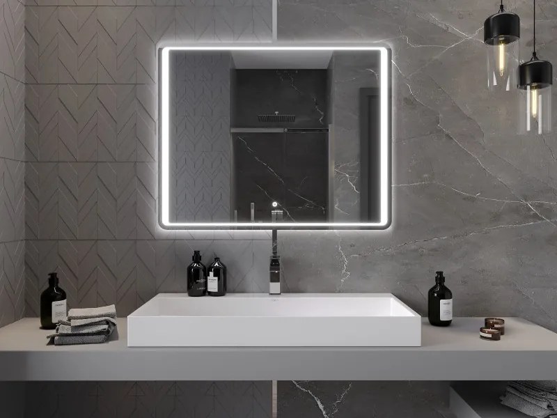 Mexen Zusa, LED koupelnové zrcadlo s podsvícením 100x80 cm, 6000K, ochrana proti zamlžování, 9808-100-080-611-00