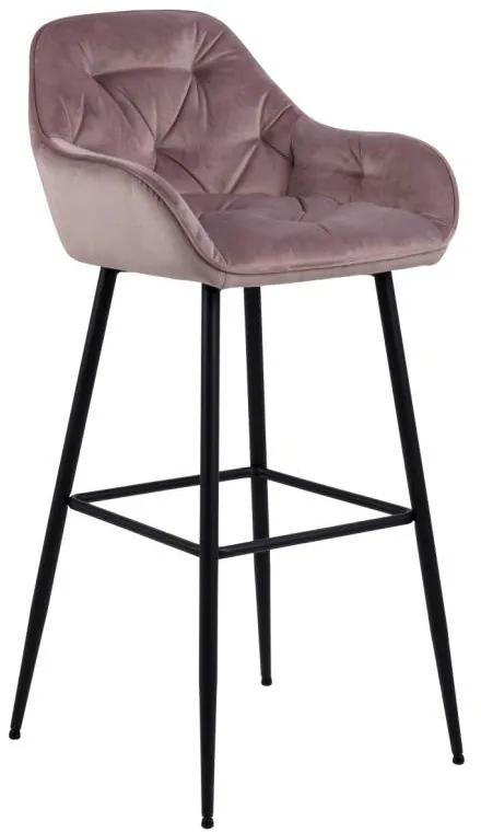 Barová židle Brooke pudrově růžová