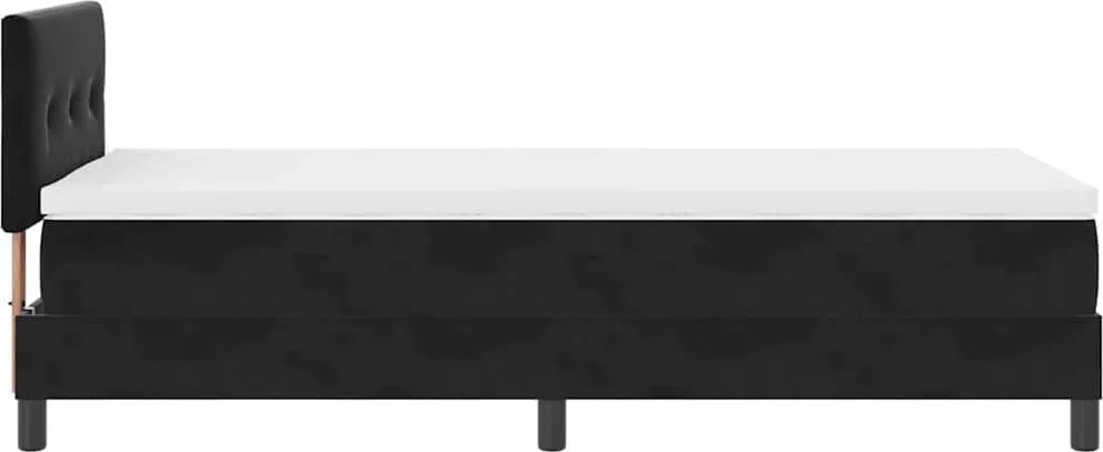 Postel s boxspringem s čelo Černá 100 x 200 cm samet 3339154