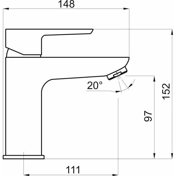Novaservis - Umyvadlová baterie METALIA ECO 15,2 cm matná černá