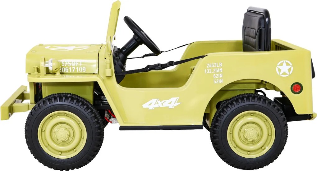 Ramiz Retro vojenské auto pro děti béžové + pohon 4x4