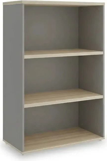Střední skříň SimpleOffice 80 x 40 x 120 cm, dub světlý / šedá