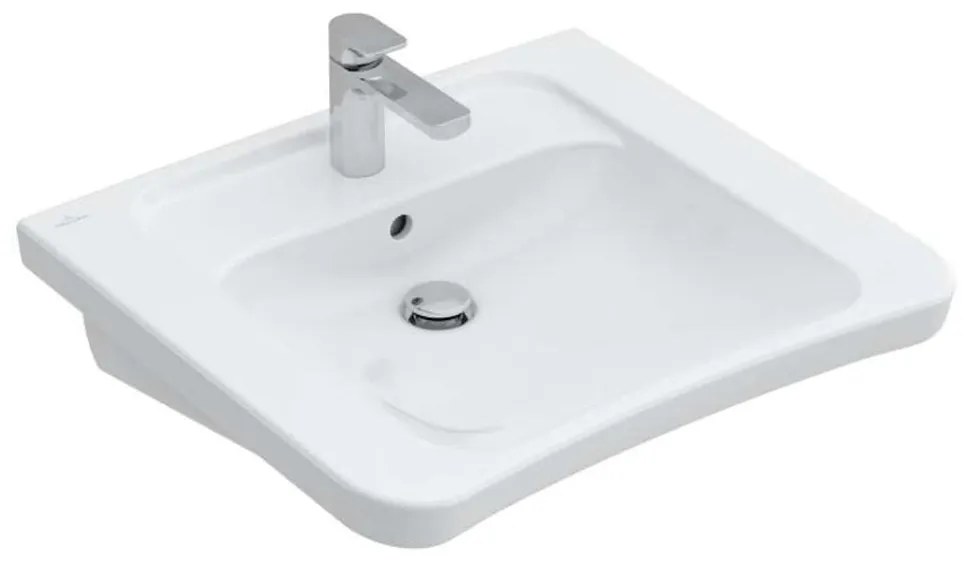 Villeroy & Boch ViCare - Umyvadlo 65x55 cm, s přepadem, otvor pro baterii, AntiBac, CeramicPlus, bílá 517867T2