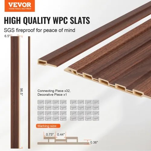 dřevěné lamelové akustické panely 8 ks 243,8 × 15,2 cm – tmavý teak