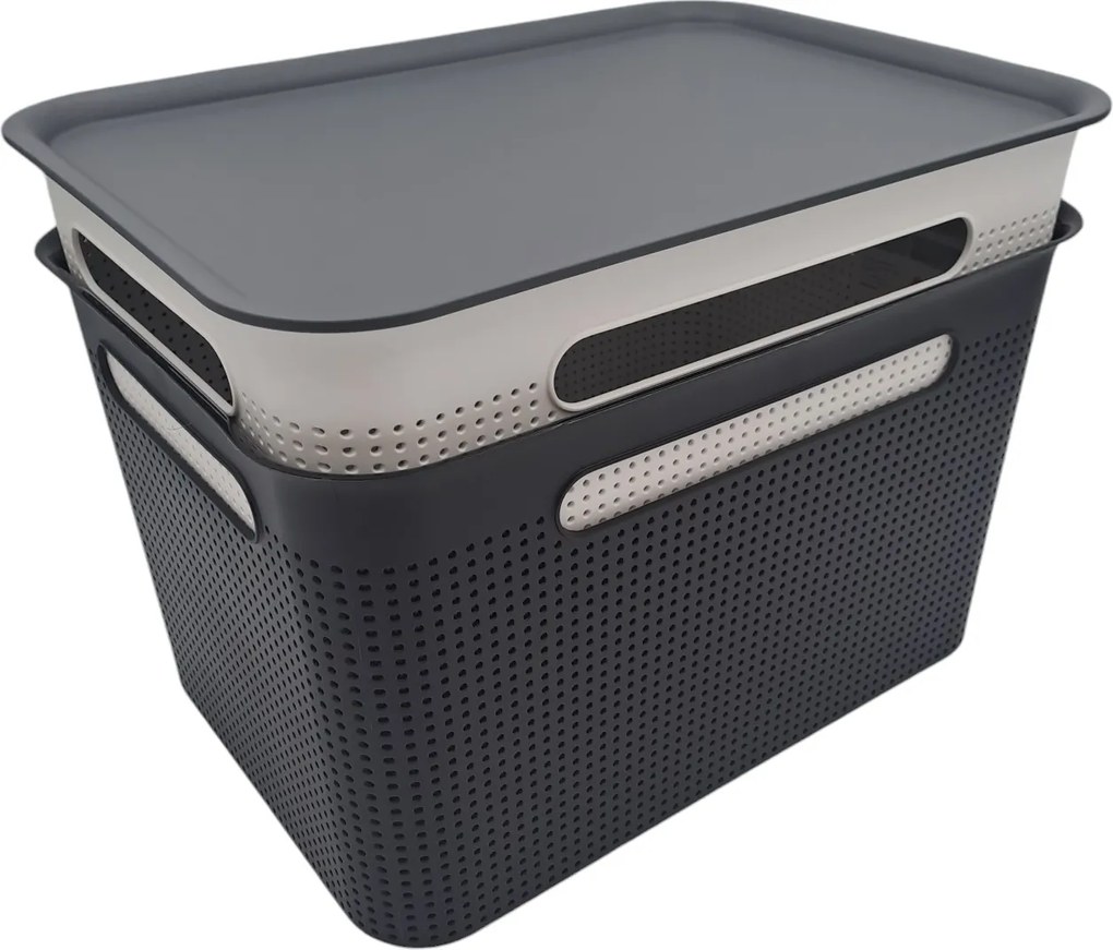 Rotho Úložný box s madly BRISEN 16l, 36x26,2x21cm, bílý