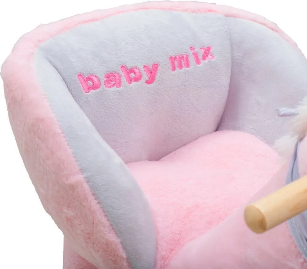 Baby Mix Houpací hračka s melodií Unicorn pink