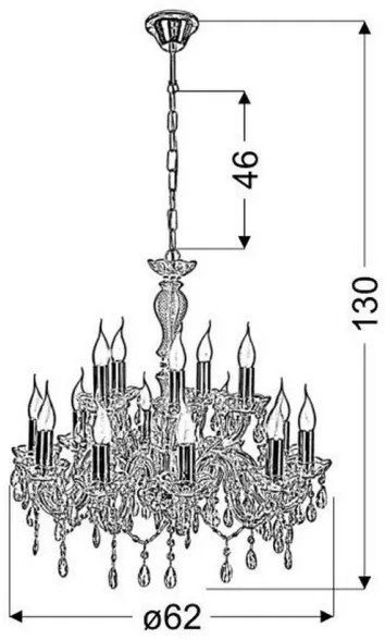 Lustr na řetězu MARIA TERESA 15xE14/40W/230V