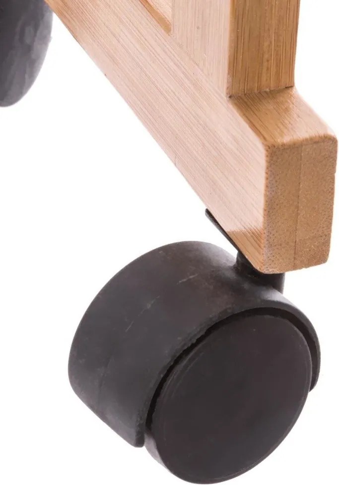 Koupelnový regál na kolečkách BAMBOO, 3 úložné police
