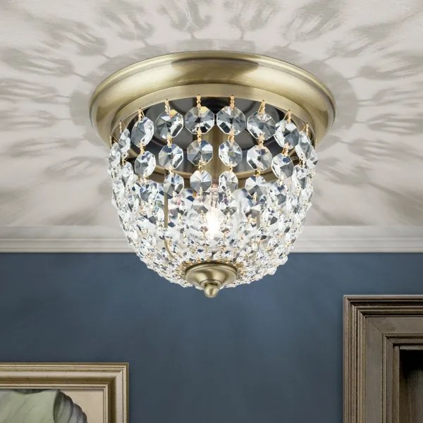 Orion DLU 1840/26-Křišťálové str. svítidlo PLAFOND 1xE27/40W/230V pr.26 cm bronz