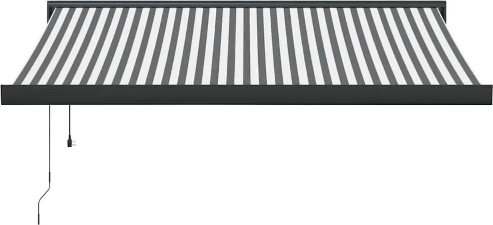 Zatahovací markýza antracitová a bílá 3,5x2,5 m textil a hliník 3216139