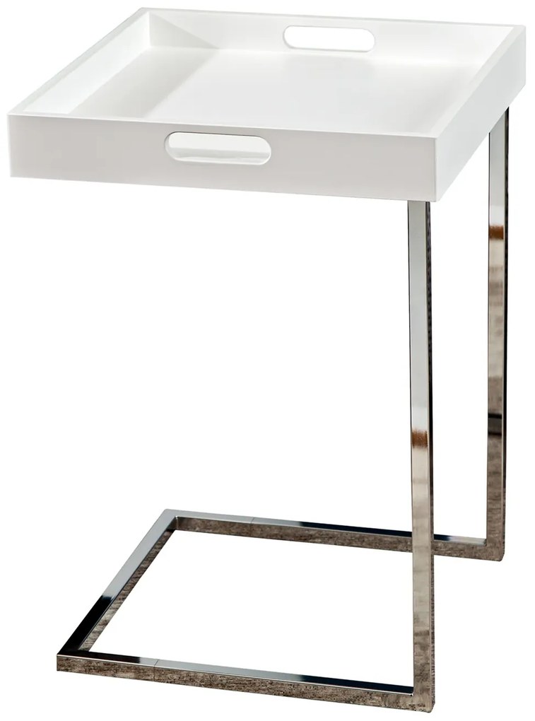 Moebel Living Bílý odkládací stolek Talbot 40x40 cm