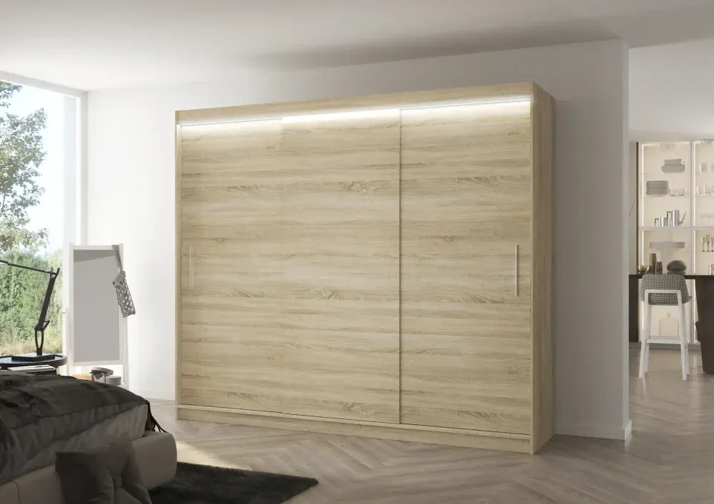 Posuvná skříň s LED osvětlením ANTOS 250 sonoma