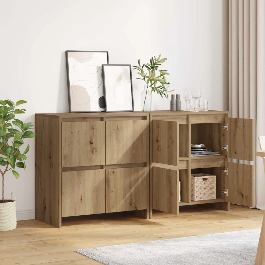 Konzole 2 ks dub artisan 70 x 41 x 75 cm Kompozitní dřevo 3393515