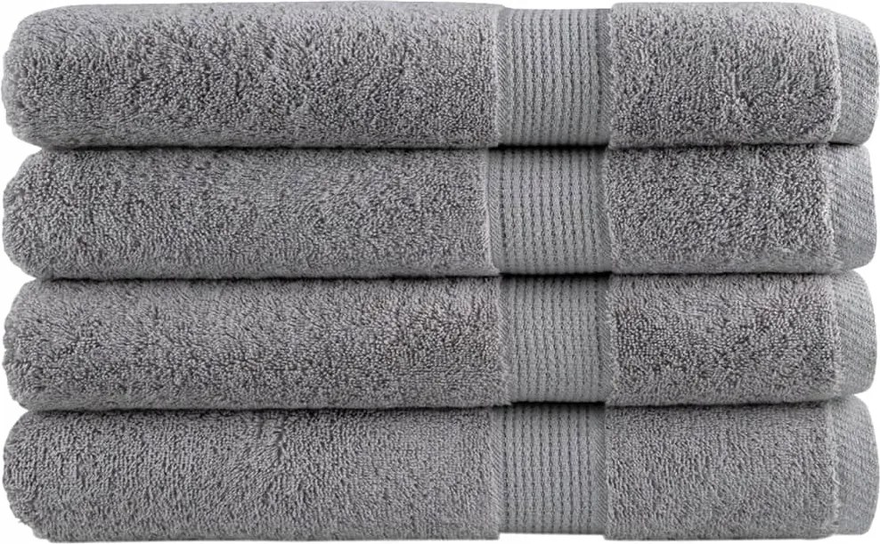 Fionshop 263170684 Premium ručníky Solund 4 ks šedé 80 x 200 cm 600 g/m²