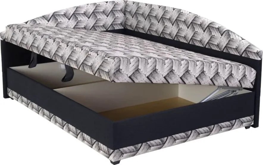 Pohoda Čalouněná postel HELEN s úložným prostorem, francouzské lůžko | Látka: Afro 20,Šířka matrace: 120 cm