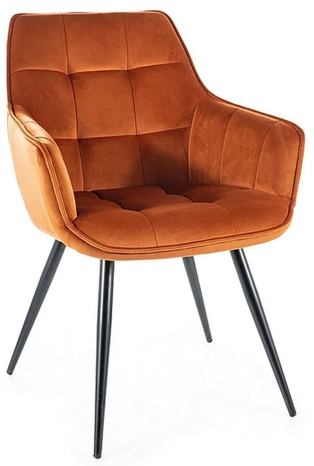 Jídelní židle Lilia Velvet, oranžová / černá