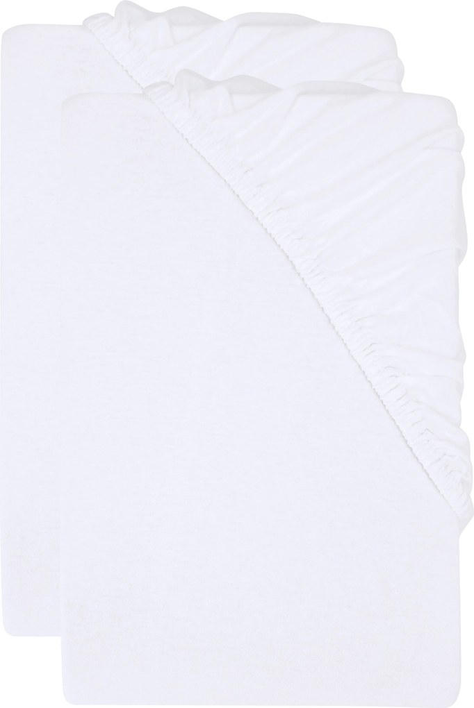 Livarno® Sada žerzejových napínacích prostěradel s podílem lnu, 90–100 x 200 cm, 2dílná, bílá