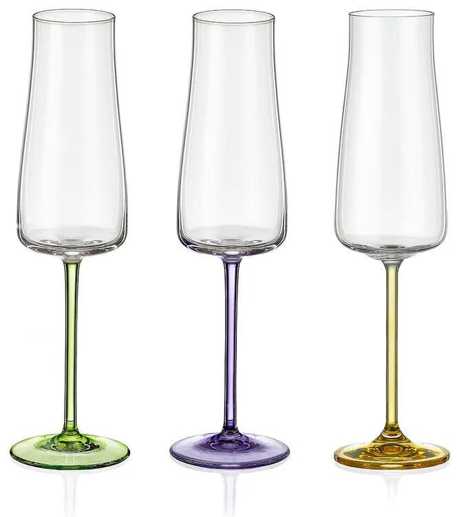 Crystalex - Bohemia Crystal Crystalex sklenice na šampaňské Alex Rainbow fresh 210 ml, 6 ks (mix barev)