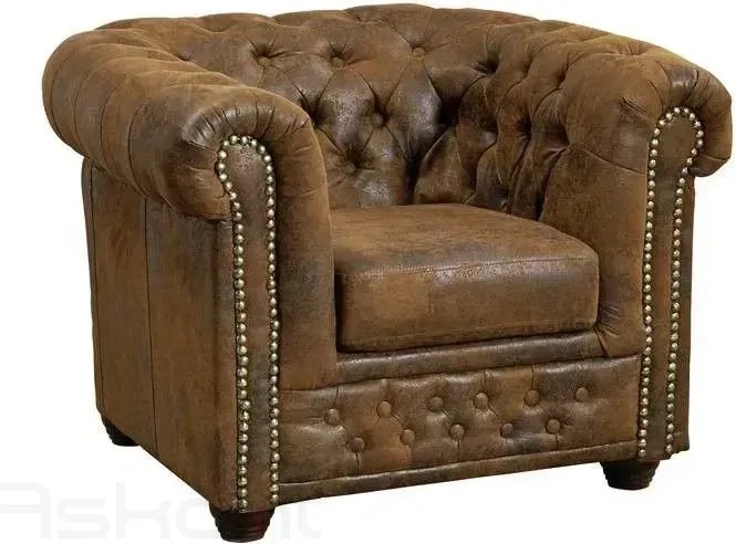 Askont Chesterfield Oxford: Křeslo 1M Brown