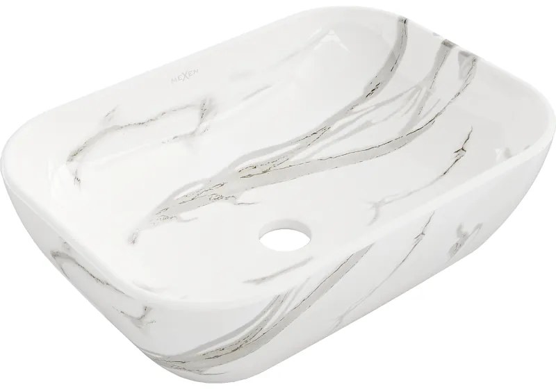 Mexen Rita, umyvadlo na desku 455x325x135 mm, bílá-imitace kamene, 21084584