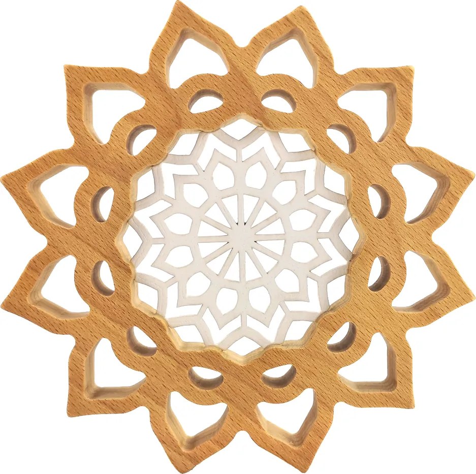 AMADEA Mandala s vkladem na zavěšení, masivní dřevo, průměr 30 cm