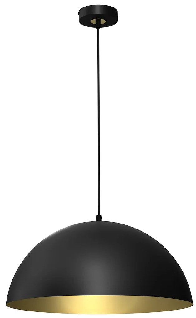 Závěsné svítidlo Beta, 1x zlaté/černé kovové stínítko, (fi 45cm), b