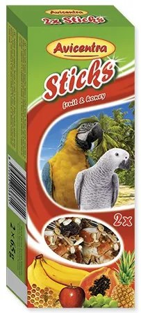 Tyčinky AVICENTRA ovocné pro velké papoušky (2ks)