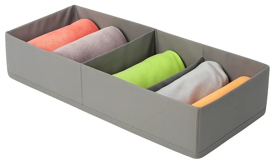 VERK GROUP Organizér do šatny, 2 přihrádky, textilní šedý 51 x 20 x 10 cm